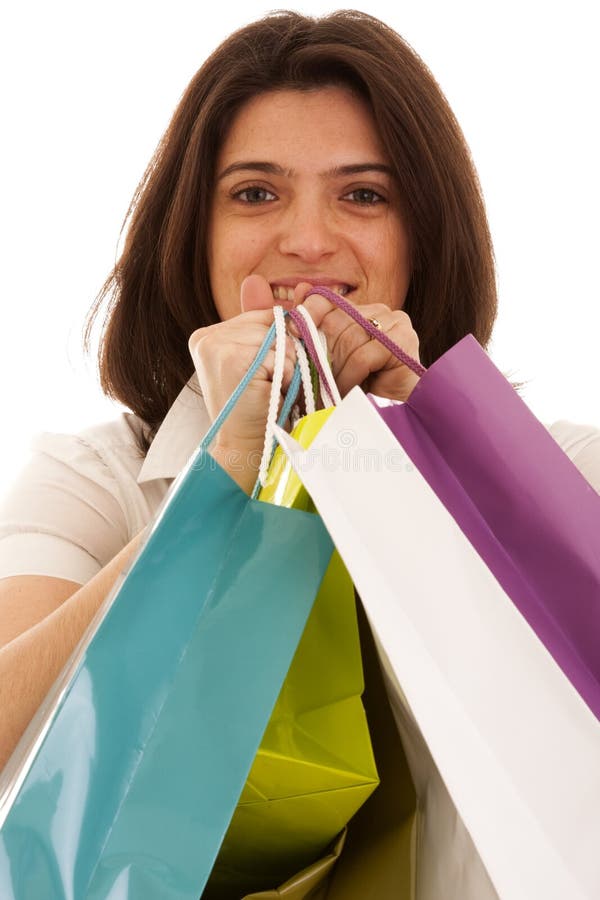Woman Happyness after Shopping Stock Image - Image of carry, lady: 9130659