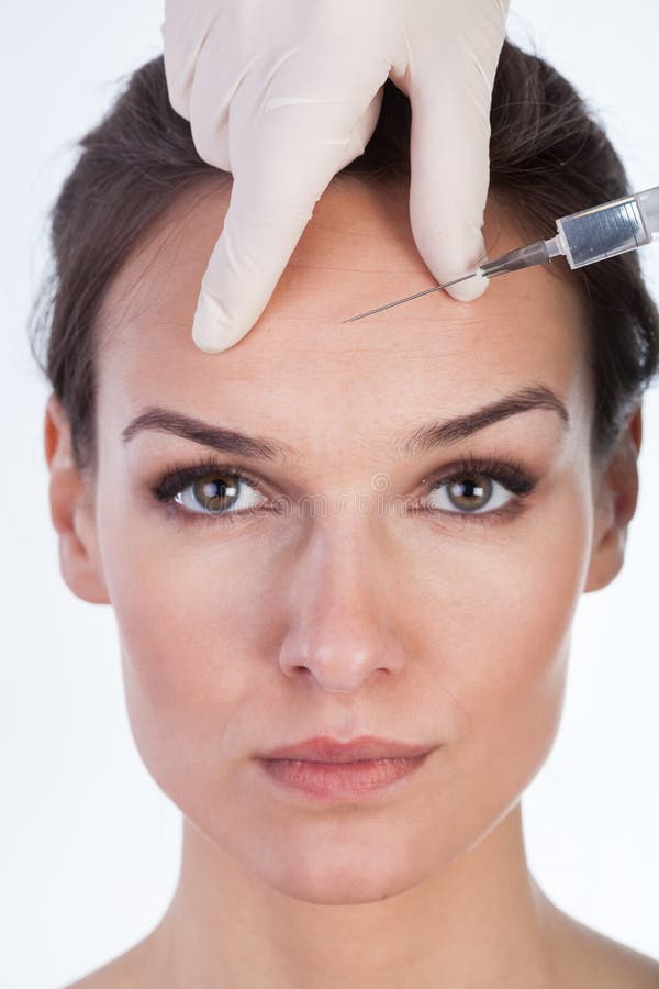 Woman Has a Botox Intervention Stock Photo - Image of botulinum ...