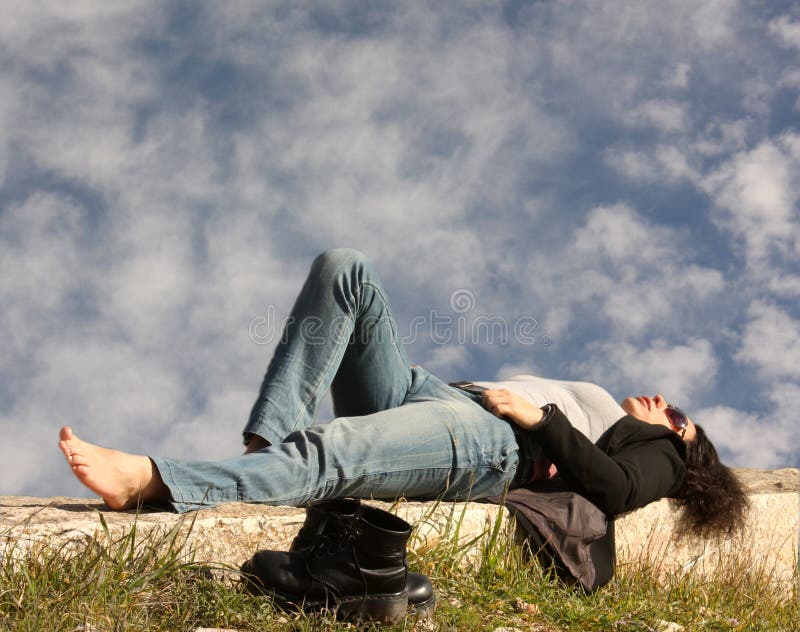 Woman has a rest stock photo. Image of laughing, beauty - 13034650