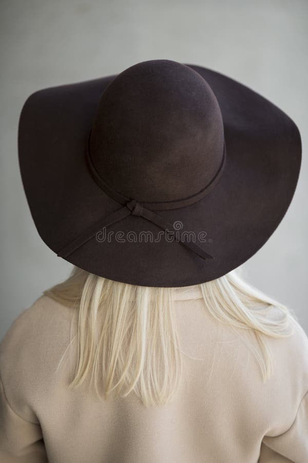 Woman with Hat from Behinde Stock Image - Image of cool, woman: 42030191