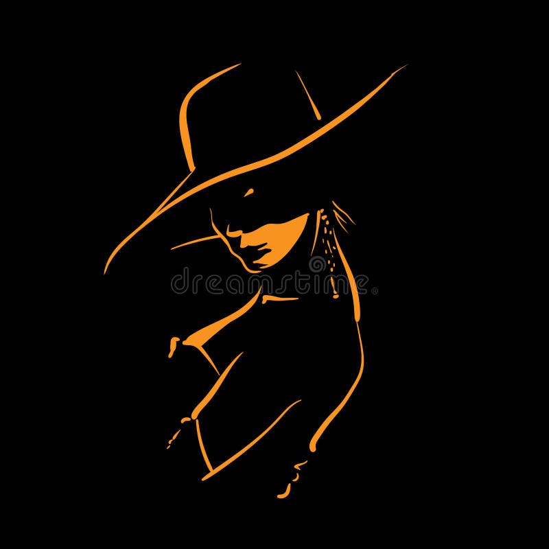 Woman Hat Silhouette Stock Illustrations – 17,225 Woman Hat Silhouette ...