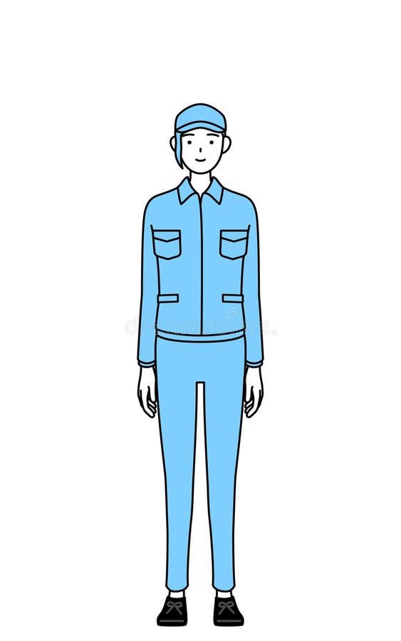 Woman in Hat and Work Clothes with a Smile Facing Forward Stock Vector ...