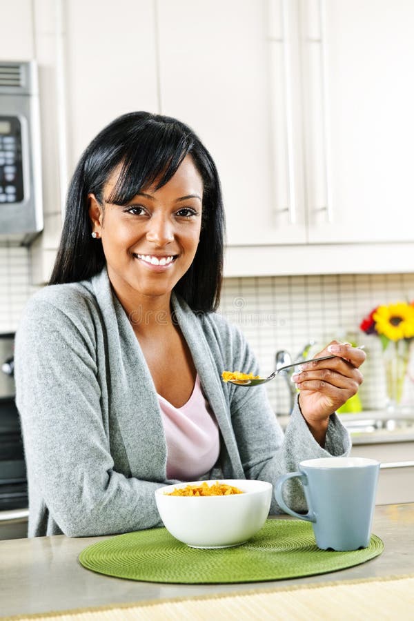 Woman having breakfast stock image. Image of beautiful - 21119703