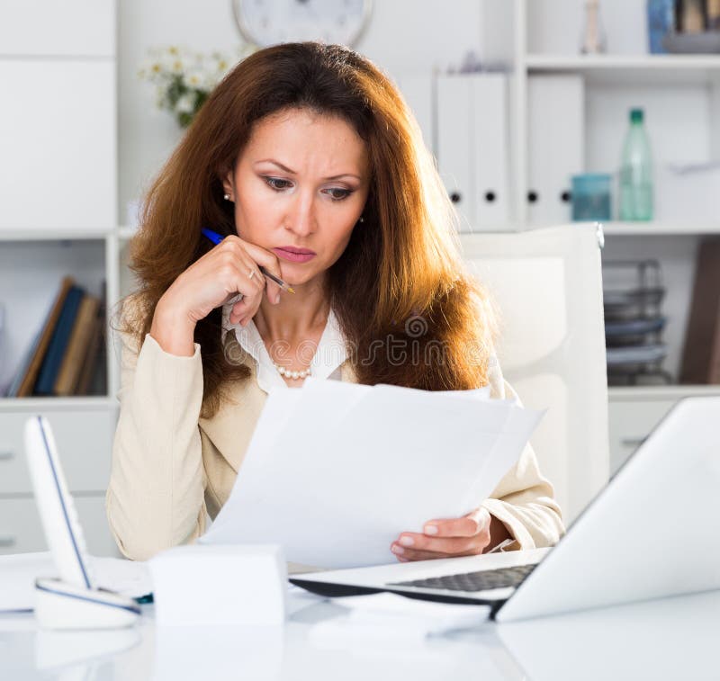 Woman is Having Complicated Issue with Project Stock Photo - Image of ...