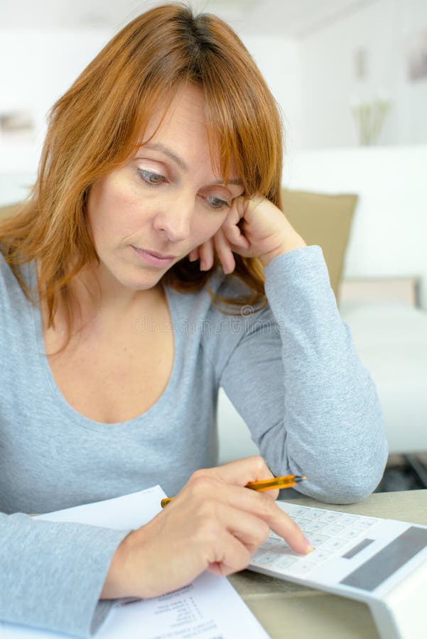 Woman Having Financial Problem Stock Image - Image of saving, tired ...
