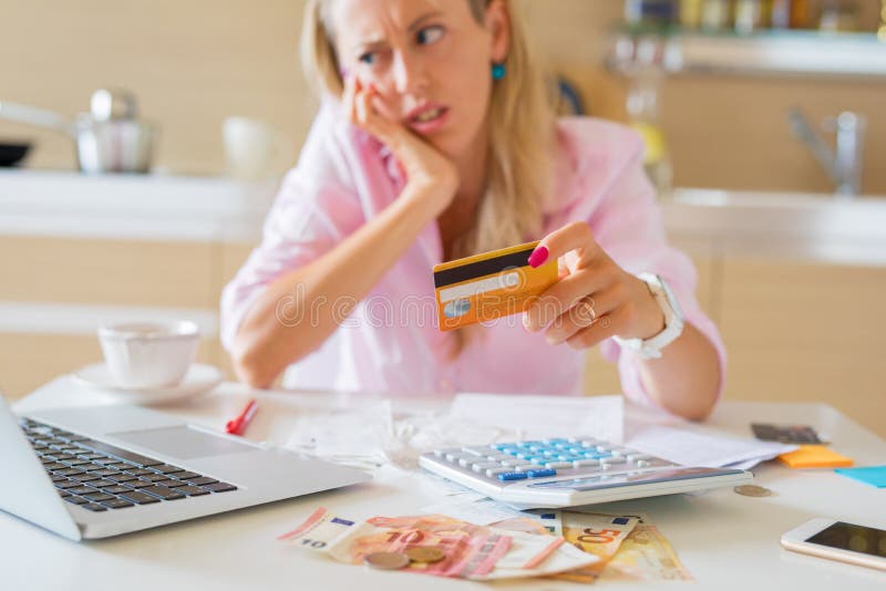 Woman Having Financial Problems Stock Image - Image of banking ...