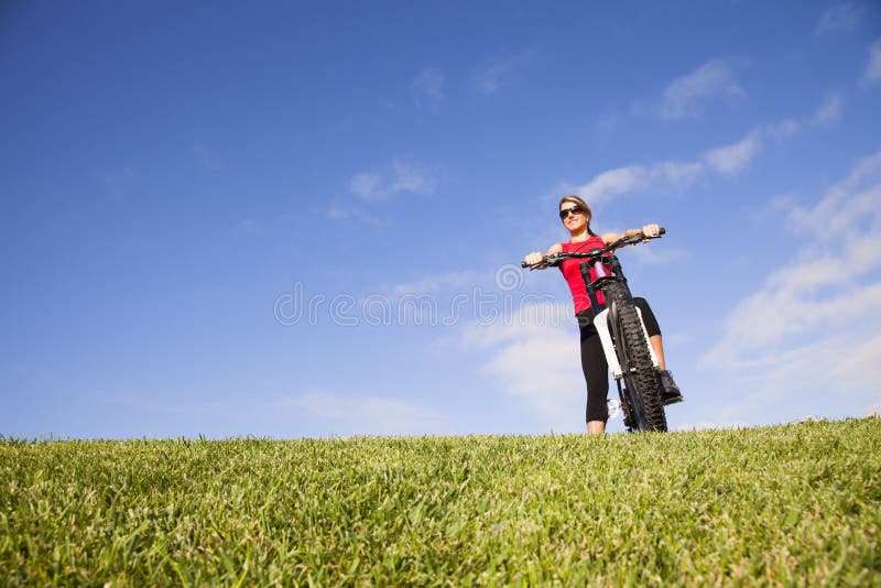 Woman Having Fun on a Bicycle Stock Image - Image of beautiful, bike ...