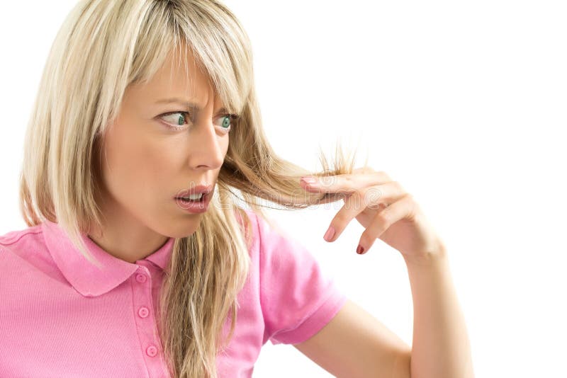 Woman having hair problem stock image. Image of face - 42267847