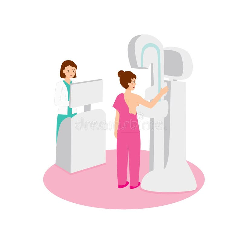 A Woman is Having a Mammogram. Stock Vector - Illustration of mammaries ...
