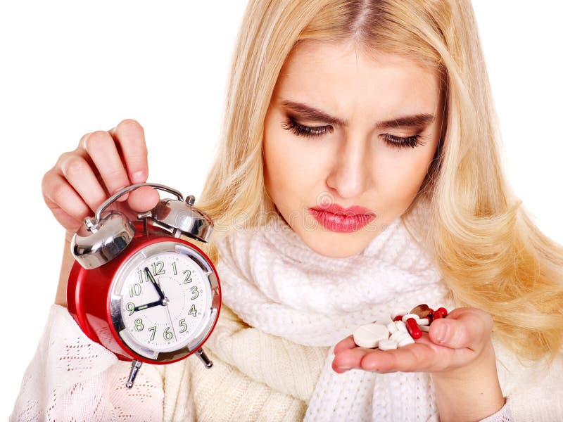 Woman Having Pills and Tablets. Stock Photo - Image of chill, isolated ...