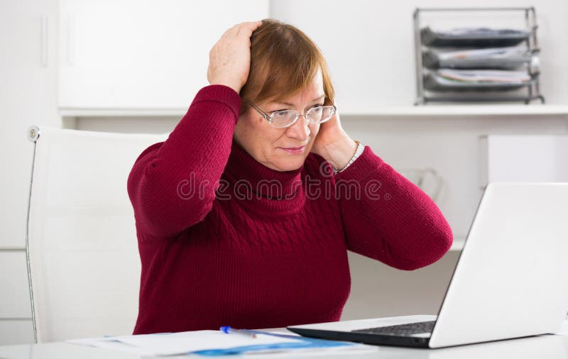Woman having problem stock photo. Image of occupation - 232338064