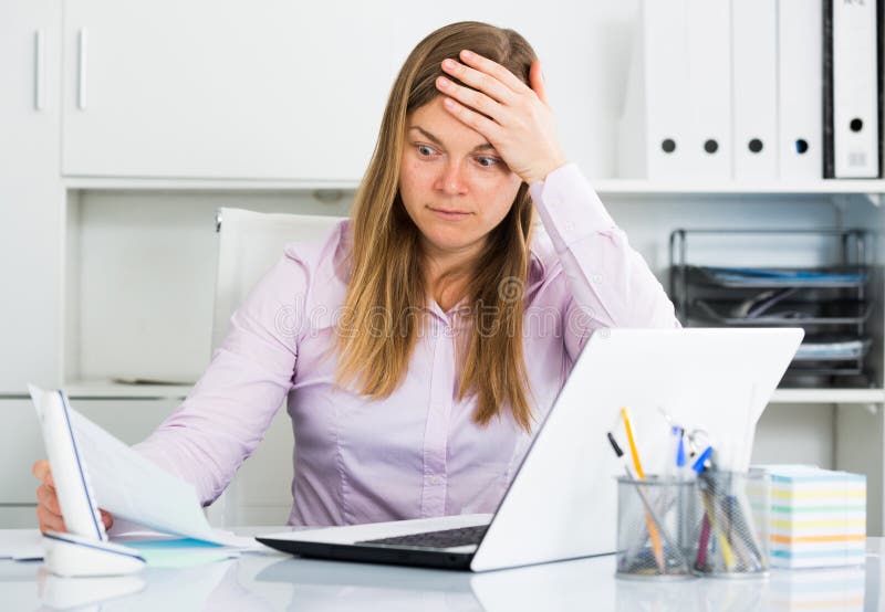 Woman Having Problem in Office Stock Photo - Image of expert ...