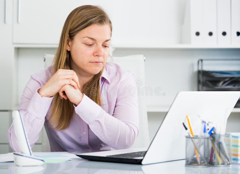 Woman Having Problem in Office Stock Photo - Image of intelligent ...