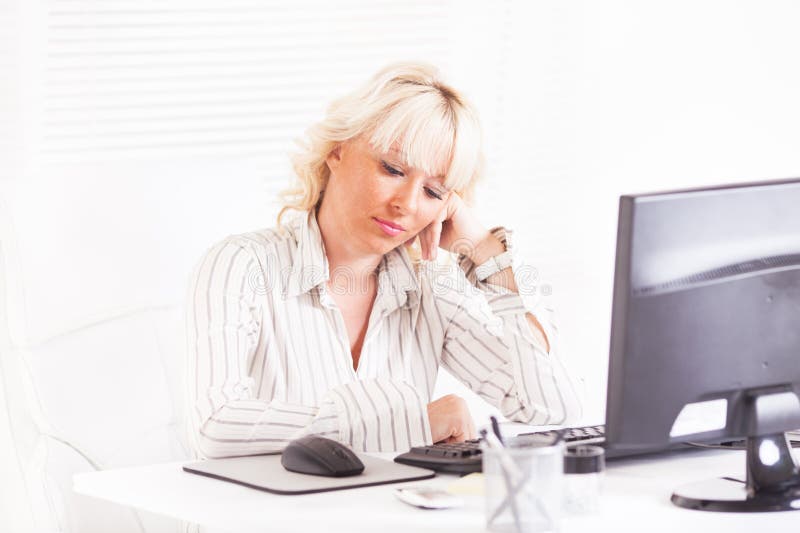 Woman Having Problems at Work Stock Photo - Image of secretary ...