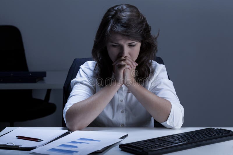 Woman Having Problems at Work Stock Photo - Image of problems, pretty ...