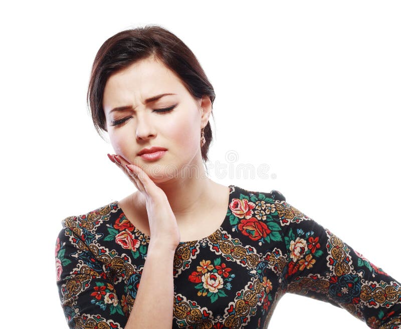 Woman having toothache stock image. Image of latin, pained - 37804093