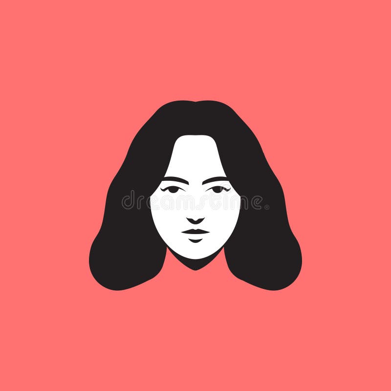 Woman Head Portrait Beauty Logo Design Vector Flat Stock Vector ...