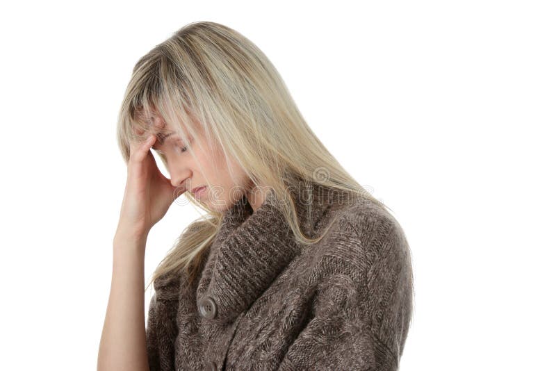 Woman with Thermometer Sick Colds, Flu, Fever, Headache in Bed Stock ...