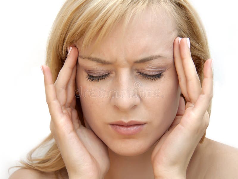 Woman with headache stock photo. Image of closeup, illness - 21091550