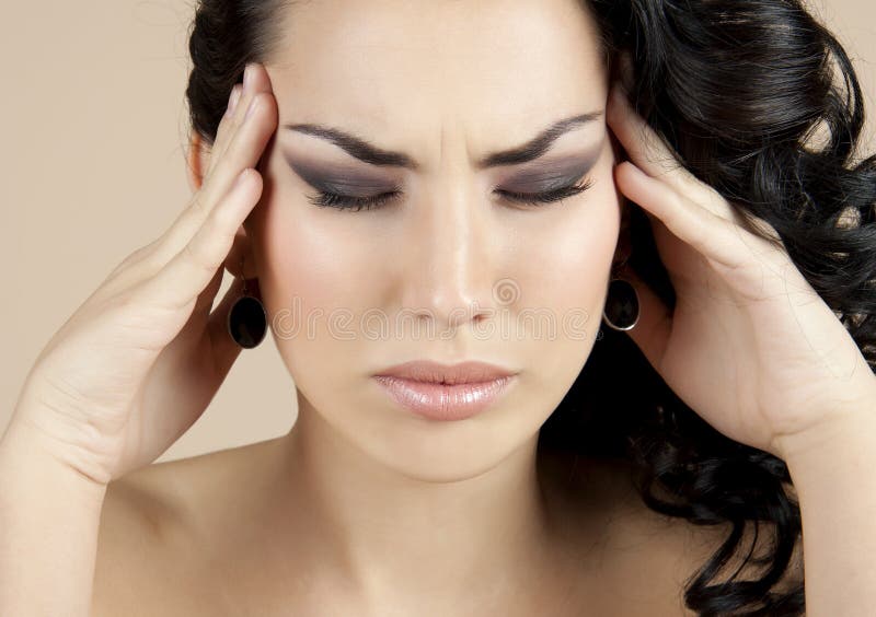 Woman with headache stock photo. Image of women, temperature - 22118692