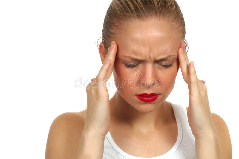 Woman with Headache stock image. Image of help, lady, healthcare - 758293