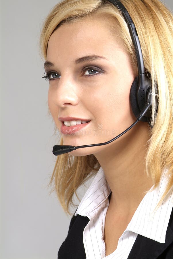 Woman with headset stock image. Image of headphones, callcenter - 4718739