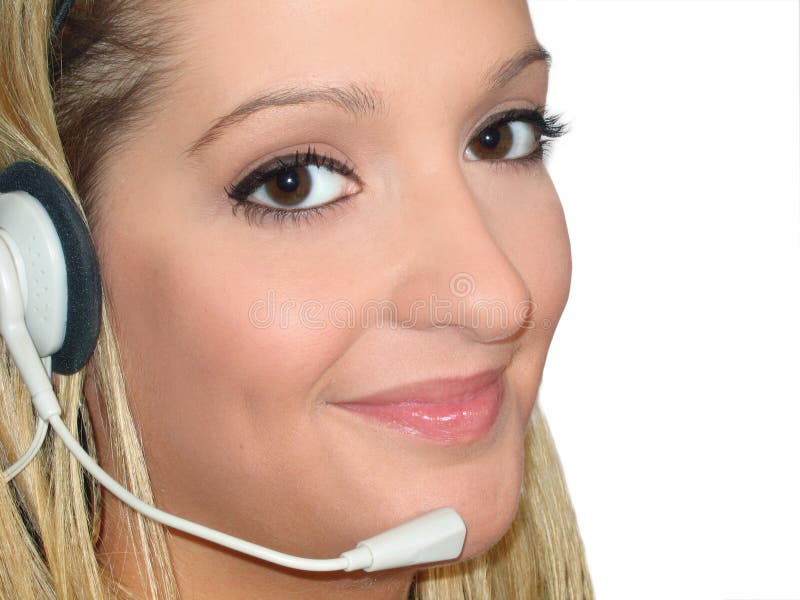 Woman Headset stock image. Image of agent, attractive, beautiful - 538757