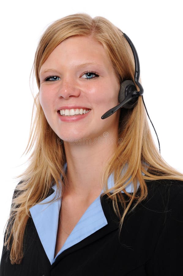 Woman with Headset stock image. Image of close, consultant - 6301545