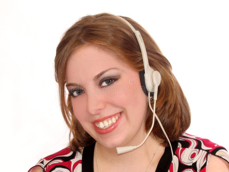 Woman Headset stock photo. Image of smiling, person, employee - 638420