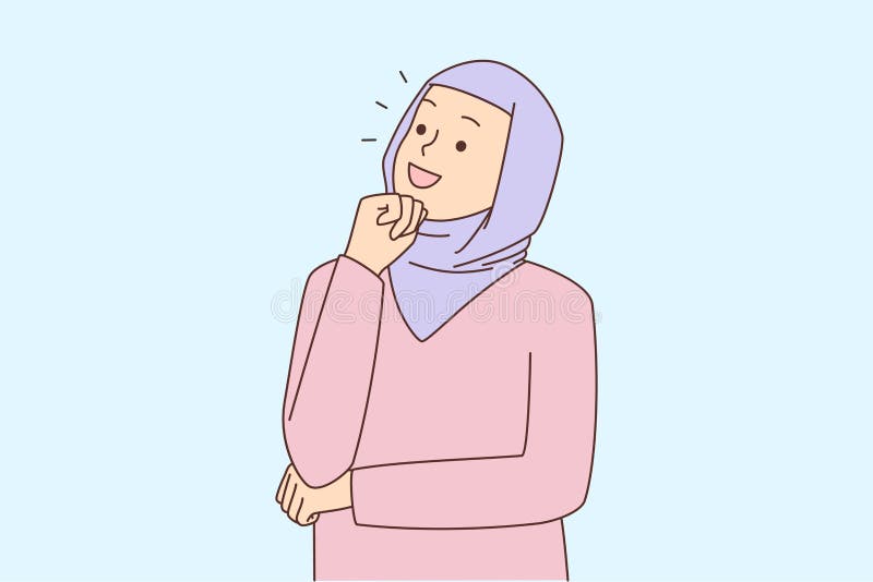 Hijab Thinking Stock Illustrations – 272 Hijab Thinking Stock ...