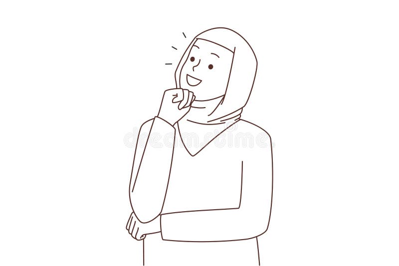 Hijab Thinking Stock Illustrations – 272 Hijab Thinking Stock ...