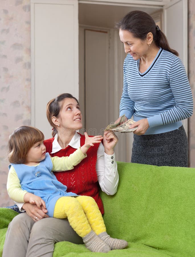 Woman Hires Nanny for Her Child Stock Image - Image of children ...