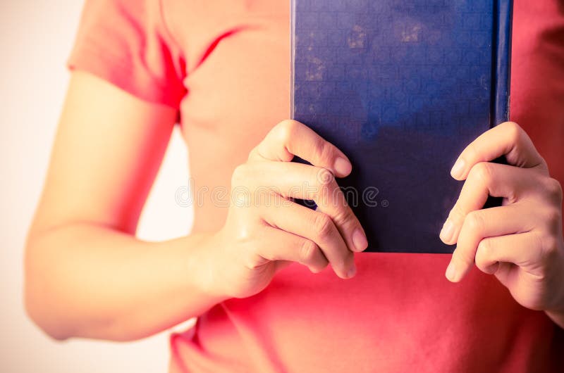 Woman hold book stock image. Image of success, hand, study - 78957025