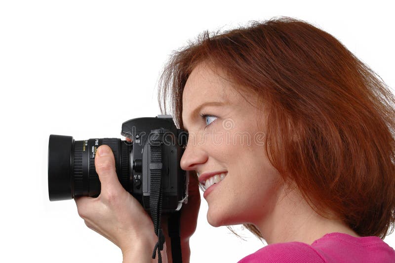 Young Woman Taking Picture with Digital Camera Stock Image - Image of ...