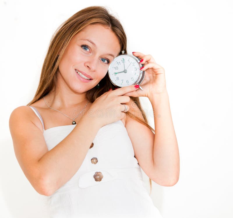 Woman checking the time stock image. Image of reminder - 23108505