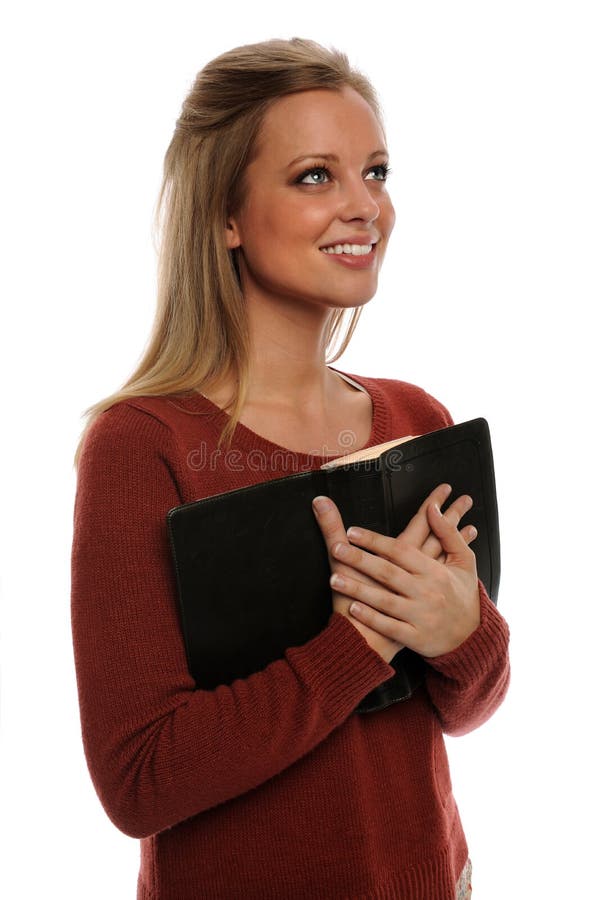 Woman holding bible stock image. Image of headshot, human - 22497875