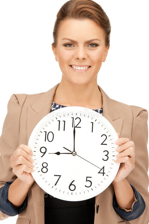 Two girls with a clock stock photo. Image of adult, winter - 14182766