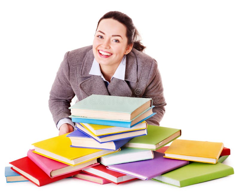 Woman holding book. stock photo. Image of people, hardcover - 24154082
