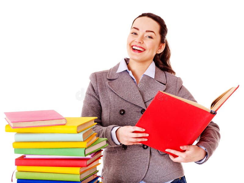Woman holding book. stock image. Image of people, intelligence - 32199517