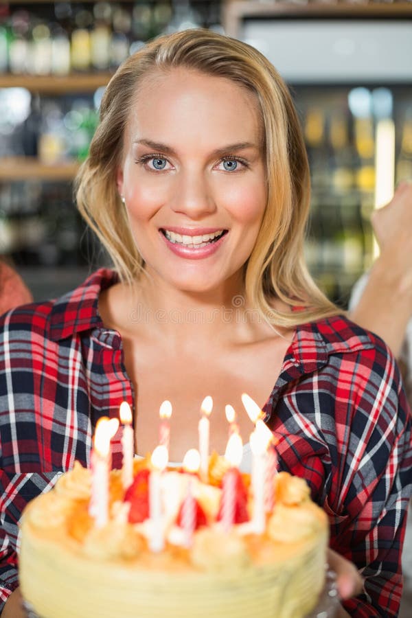 Woman holding cake stock photo. Image of friendship, entertaining ...
