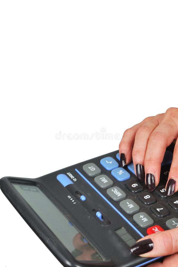 Woman holding calculator stock photo. Image of calculator - 21524278