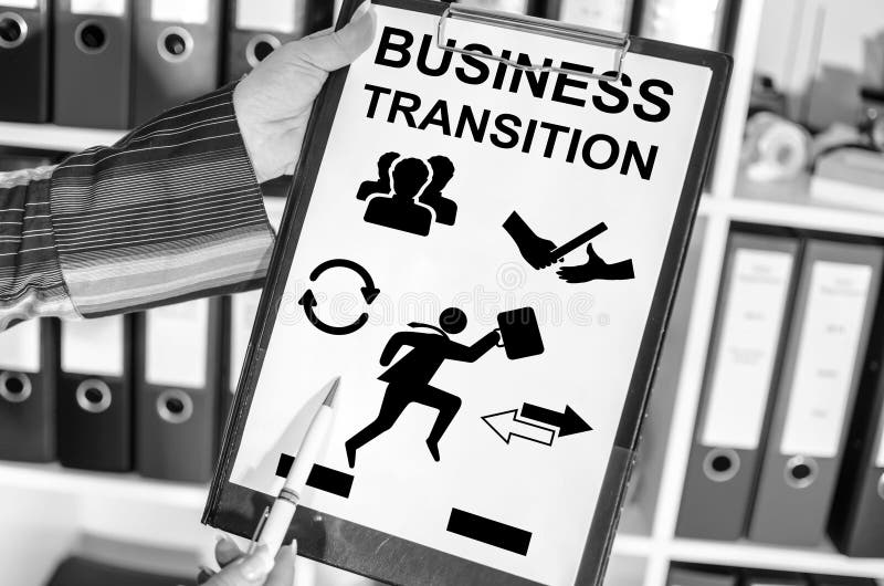 Business Transition Concept on a Clipboard Stock Photo - Image of ...