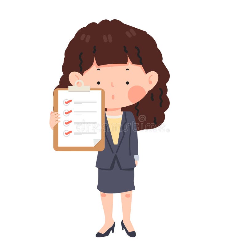 Woman Holding Clipboard with Checklist Stock Vector - Illustration of ...