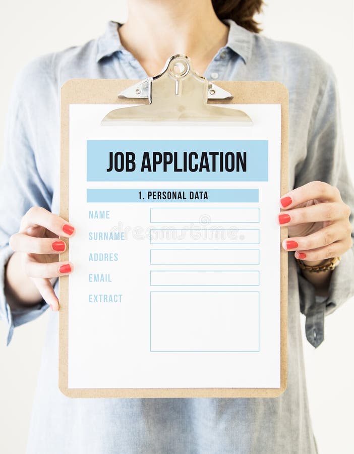 Woman Holding Clipboard with Job Application Editorial Photography ...