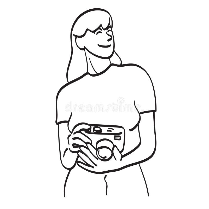 Hand Drawn Girl Camera Stock Illustrations – 1,298 Hand Drawn Girl ...