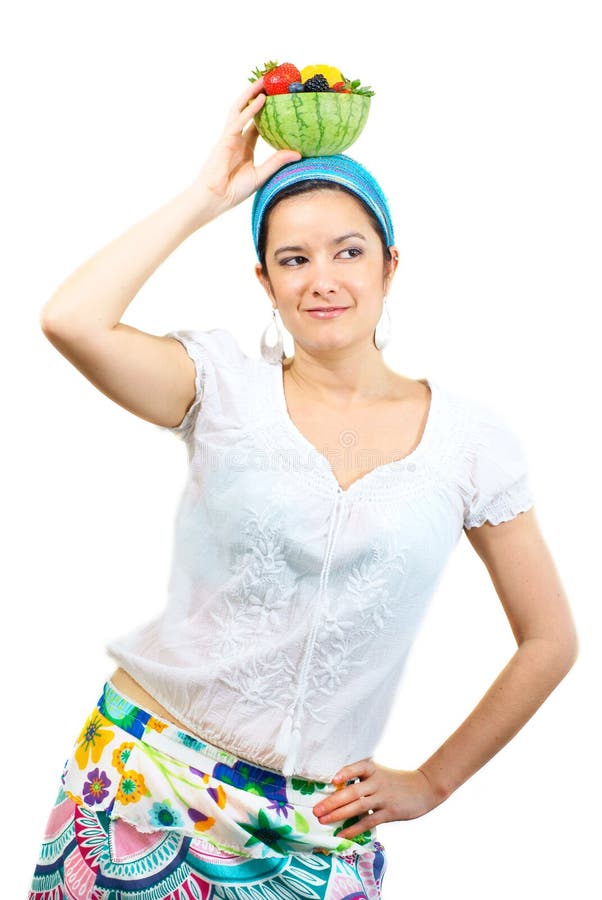 Woman eating fruits stock photo. Image of healthy, hand - 11530366