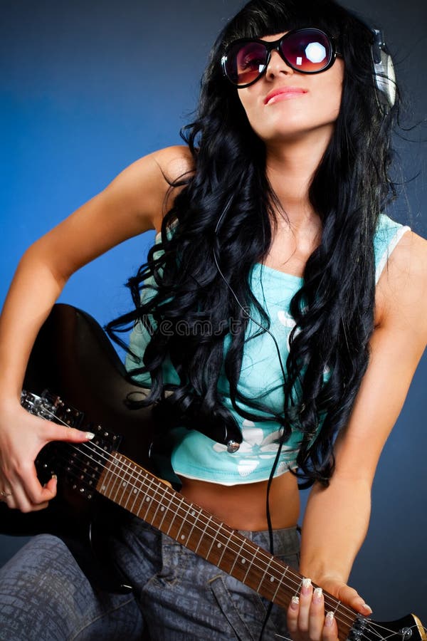 Attractive Young Woman with Guitar Stock Image - Image of gorgeous ...
