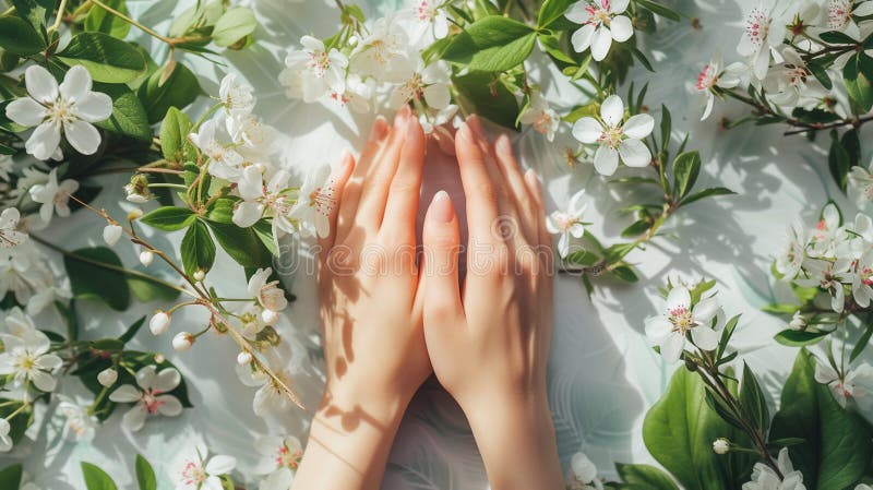Woman Holding Hands in Flowers Close-up Stock Photo - Image of natural ...