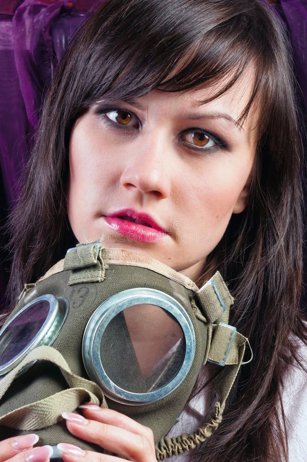 Girl with gas mask stock photo. Image of young, body, female - 6215650