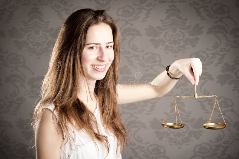 Scales or Libra woman stock image. Image of libra, sign - 19254979